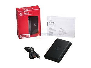 iomega select 500gb usb 2.0 black portable hard drive 34959