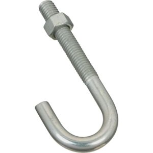 national mfg co 3/8x3-3/4 zinc j bolt n232 eye bolts j-bolts hook bolts (pack of 10)