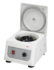 unico c806 power spin model fx centrifuge, 3400 rpm fixed speed, 6 place rotor, 30 minutes timer, 6 x 10 ml or 3 x 15 ml capacity