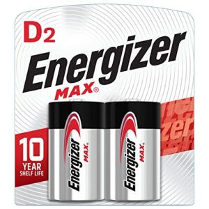 energizer max d batteries (2 pack), d cell alkaline batteries