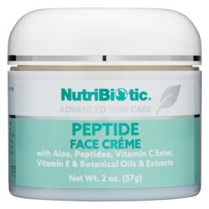 nutribiotic – peptide face creme with gse, 2 oz | ultra-hydrating | collagen synthesis support | with botanical extracts & oils & vitamin e | natural fragrance & paraben free