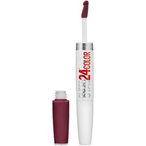 maybelline super stay 24, 2-step liquid lipstick makeup, long lasting highly pigmented color with moisturizing balm, always heather, magenta, 1 count