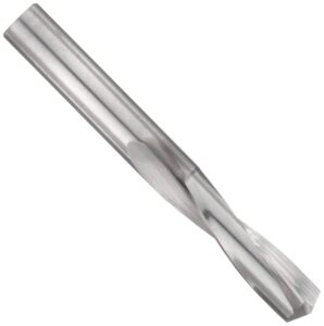 chicago latrobe 759 solid carbide short length drill bit, slow spiral flute, uncoated (bright) finish, round shank, 135 degree split point, 1/8" size