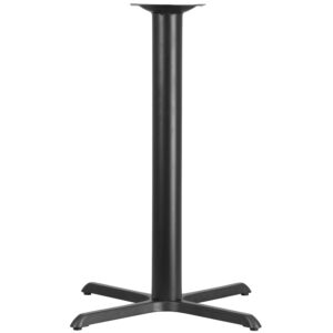 flash furniture beverly 33'' x 33'' restaurant table x-base with 4'' dia. bar height column, black, set of 1