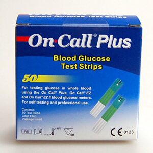 on call plus blood glucose test strips (50 test strips)