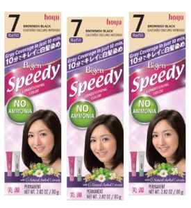 hoyu bigen speedy hair color refill, no. 7 brownish black