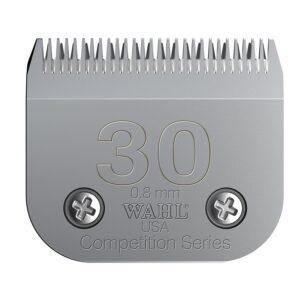 wahl competition blade, number 30, full tooth, blade set animal clipper, 0.8mm, replacement blades, spare clipper blade, pet clipper spares, stainless steel, rust resistant, precise cutting