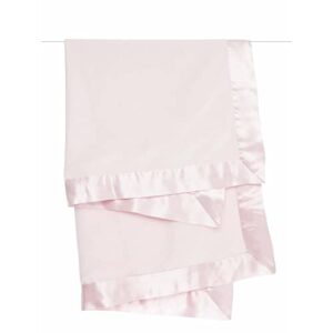 little giraffe baby blanket - velvet soft blanket with satin trim - baby stroller blanket - newborn baby essentials & baby gifts - 29x35" - pink