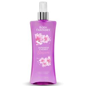 body fantasies signature fragrance body spray, japanese cherry blossom, 8 fluid ounce, red,parfums de coeur