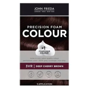 john frieda deep cherry brown 3vr permanent foam hair color, 1 application