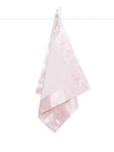 little giraffe baby blanket - velvet soft blanket with satin trim - baby stroller blanket - newborn baby essentials & baby gifts - 17" x 17" - pink