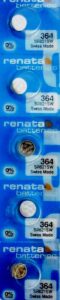 pkg/5 type 364 renata swiss watch batteries