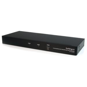 startech.com 2-port quad monitor dual-link dvi usb kvm switch with audio & hub (sv231qdviua), black