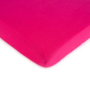 sheetworld fitted 100% cotton jersey play yard sheet fits babybjorn travel crib light 24 x 42, hot pink, made in usa