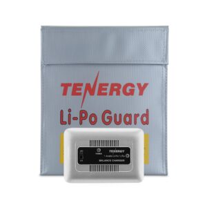 tenergy tn267 1-4 cells li-po/li-fe balance charger and lipo charging bag for airsoft & rc car battery packs with 1s to 4s xh type balance connector