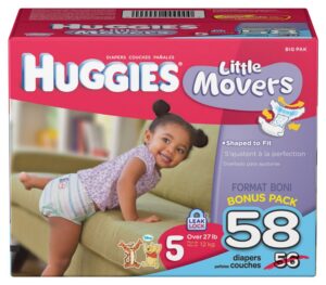 huggies little movers, size 5, 58 count (packaging may vary)