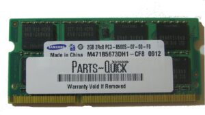 parts-quick 2gb memory for toshiba mini nb305-n442bl netbook ddr3 pc3-8500 1066mhz 204 pin sodimm ram