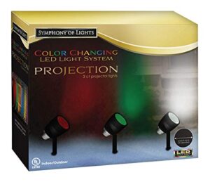 brite star color changing 3-piece symphony of lights projection system-ideal for outdoor use, spacing between projectors: 6 ft