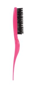 cricket amped up teasing hair brush - adds major volume and shine, heat resistant, ideal for slick back, updos & detangling all hair types, with ergonomic handle and sectioning tip, fuchsia