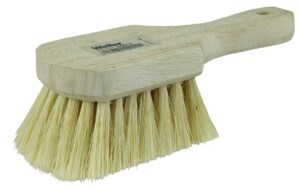 weiler 72086 8" utility scrub brush, palmyra fill, short handle, wood block