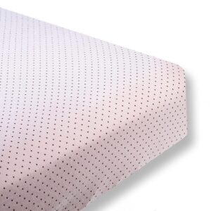 swaddledesigns baby/toddler crib sheet, softest cotton flannel, made in usa, brown polka dots on pastel pink