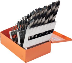 knkut 29 piece jobber length drill bit set 1/16"-1/2" by 64ths