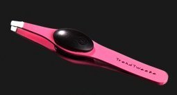 trend tweezers stainless steel g3 led lighted precision tweezer"pink" + storage tube + replacement light battery