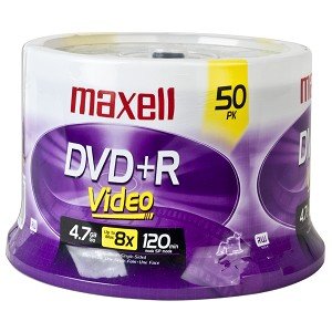 maxell 8x 4.7gb 120-minute dvd+r media 50-piece spindle