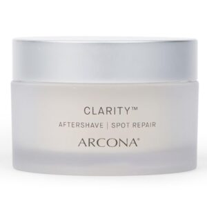 arcona clarity aftershave pads - lactic acid, witch hazel, methol, aloe + grape exfoliate, fight blemishes + soothes skin - 45 pads. made in the usa