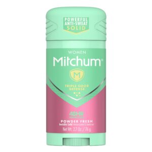 women's deodorant by mitchum, solid antiperspirant deodorant stick, powder fresh, 2.7 oz (pack of 1)