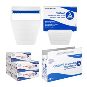 dynarex 4251 gallant disposable prep razor, pack of 250