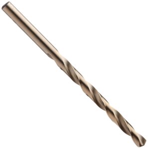 chicago latrobe 550asp cobalt steel jobber length drill bit, gold oxide coated, round shank, 135 degree split point, wire size #44 (pack of 12)