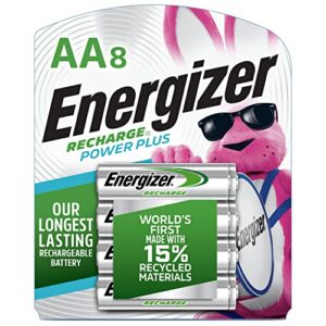 energizer power plus rechargeable aa batteries (8 pack), double a batteries