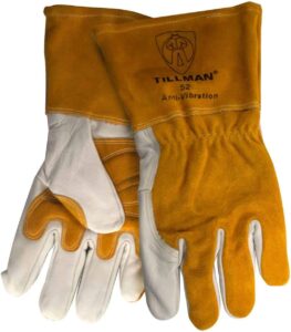 tillman 52 top grain cowhide anti-vibration mig welding gloves, medium