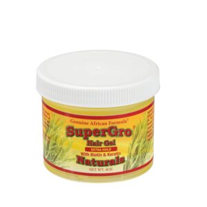 supergro hair gel with extra hold - for breading, locking, twisting, retwisting, styling - natural hair gel for nourishing, shining for silky, wavy, curly, coily, frizzy hair - hair care gel 4 oz