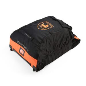 stokke prampack, black & orange - protects your stroller while you travel - lightweight - rolls up for easy storage - fits most strollers on the market