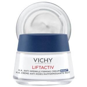 vichy liftactiv supreme night cream, anti aging face cream with vitamin c & rhamnose to firm & brighten, suitable for sensitive skin