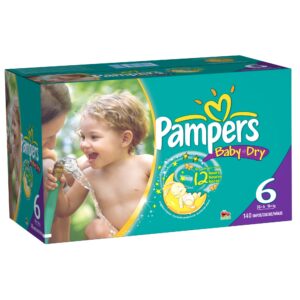 pampersbaby dry diapers size 6 economy pack plus, 140 count