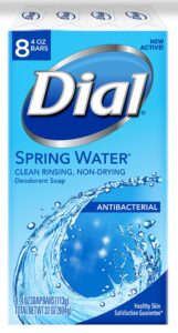 dial antibacterial bar soap, refresh & renew, spring water, 4 oz, 8 bars