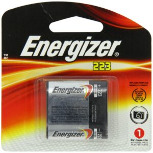 energizer photo special application battery, cell size, 223