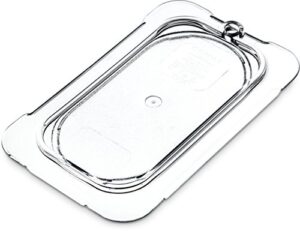 carlisle foodservice products storplus 1/9 size universal flat food pan lid for catering, buffets, restaurants, polycarbonate, clear