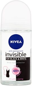 nivea 50ml invisible black and white clear roll on anti perspirant deodorant original 1 count