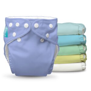 charlie banana baby 2-in-1 reusable fleece cloth diapering system, reusable and washable, 6 diapers and 12 inserts, one size, unisex pastel