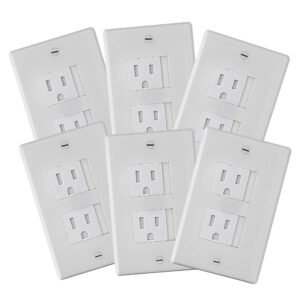 6-pack safety innovations self-closing (2 screw) decora outlet covers- an alternative to wall socket plugs for child proofing outlets (white)