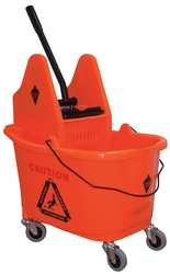 mop bucket and wringer, 8-3/4 gal, orange