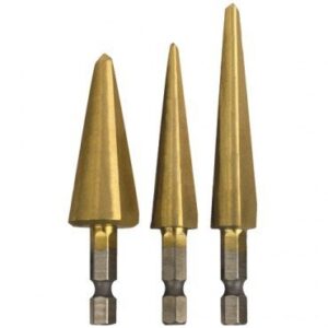 3 qty of high speed steel stepless drill bits