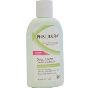 phisoderm deep clean cream cleanser for normal to dry skin, 6 fl oz (177 ml) - pack of 2