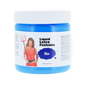 liquid latex fashions blue body paint for adults and kids, ammonia free, cosplay makeup, creates professional monster, zombie arts, easy on and off- 4 oz