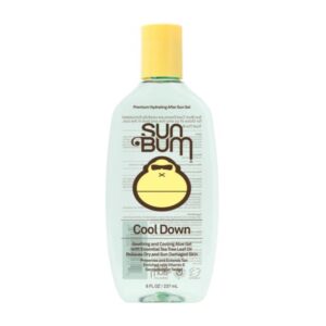 sun bum cool down aloe vera gel | vegan after sun care with cocoa butter to soothe and hydrate sunburn pain relief | 8 oz