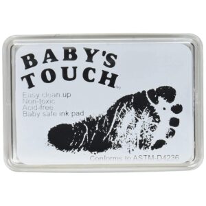 baby's touch baby safe reusable hand & foot print ink pads - black